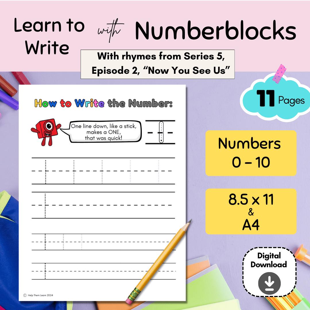 Number Formation (WORKSHEET) Numberblocks Poems Rhymes for Learning to ...
