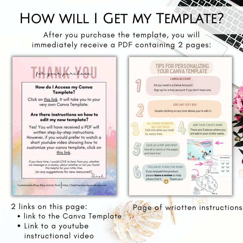 Customizable Bluey Birthday Activity Book Colouring Pages, Word ...