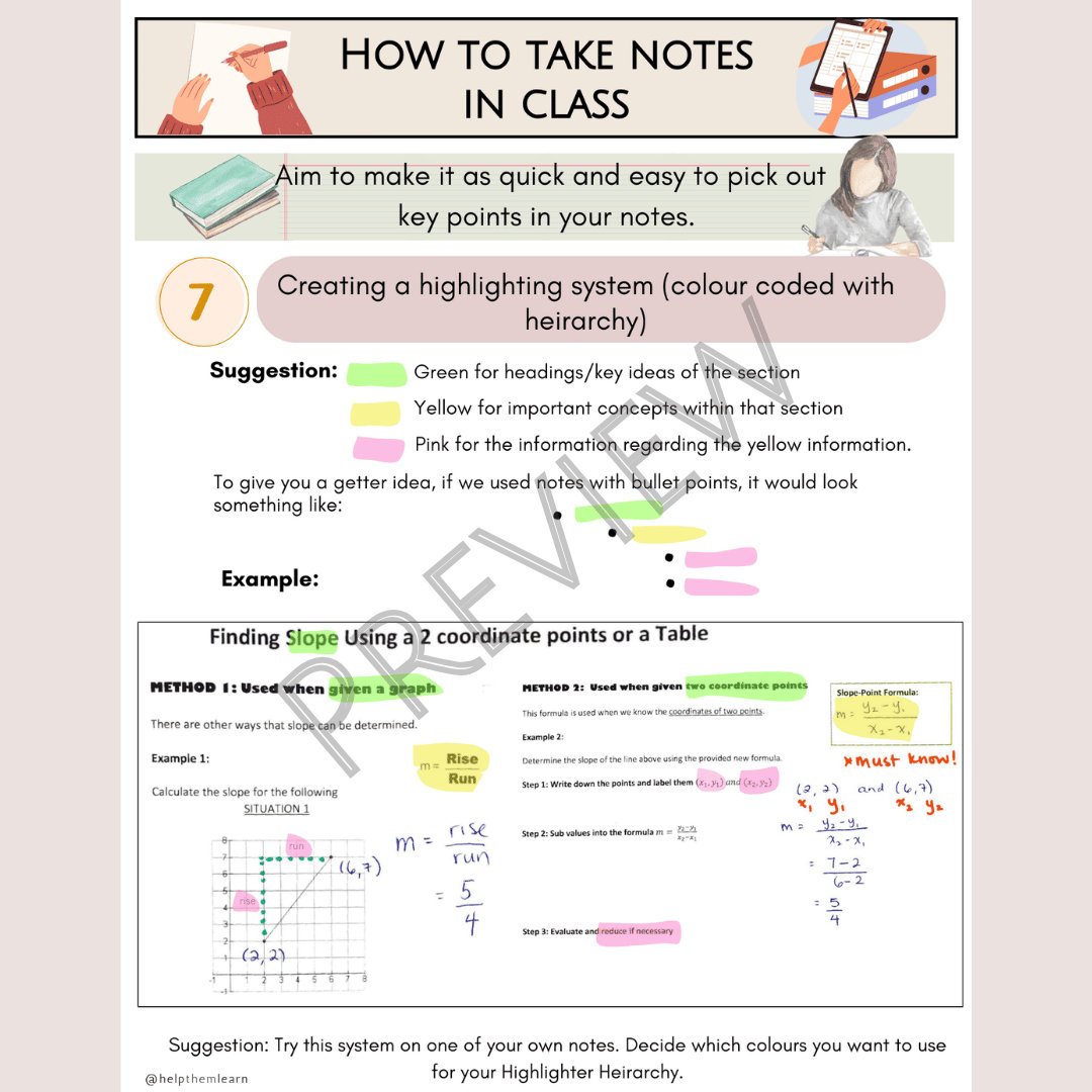 Note Taking Study Skills Poster: Classroom Learning Strategies (digital ...
