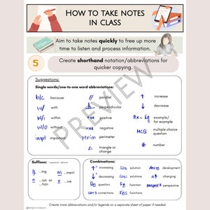 Note Taking Study Skills Tips and Strategies Posters With Student ...
