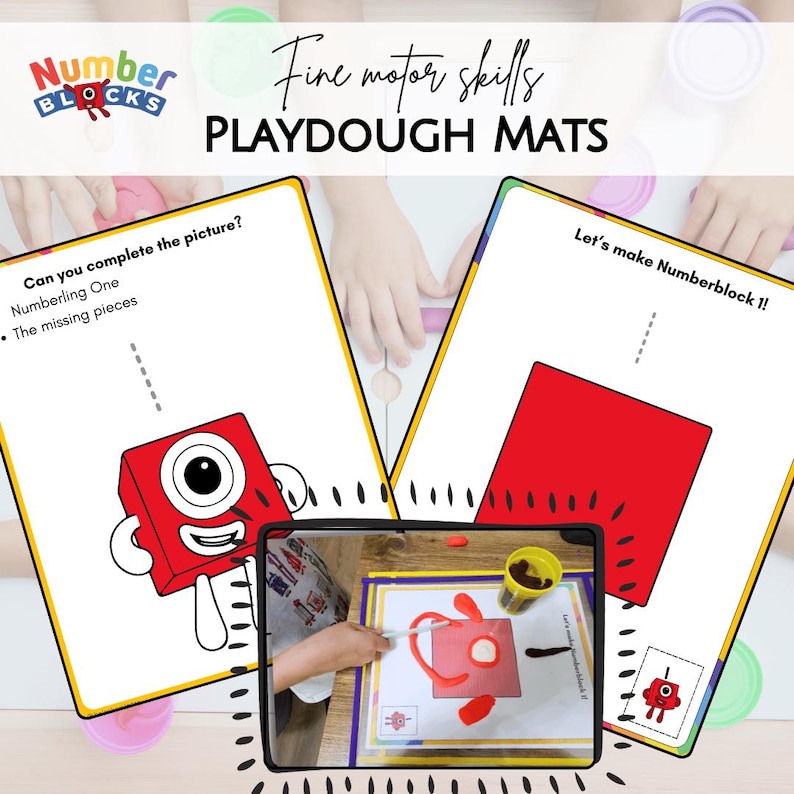 Numberblocks Playdough Mats: Fine Motor Skills Activity (digital ...