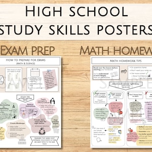 Exam Prep Study Skills Boho Posters for Classroom, Help Students Study ...