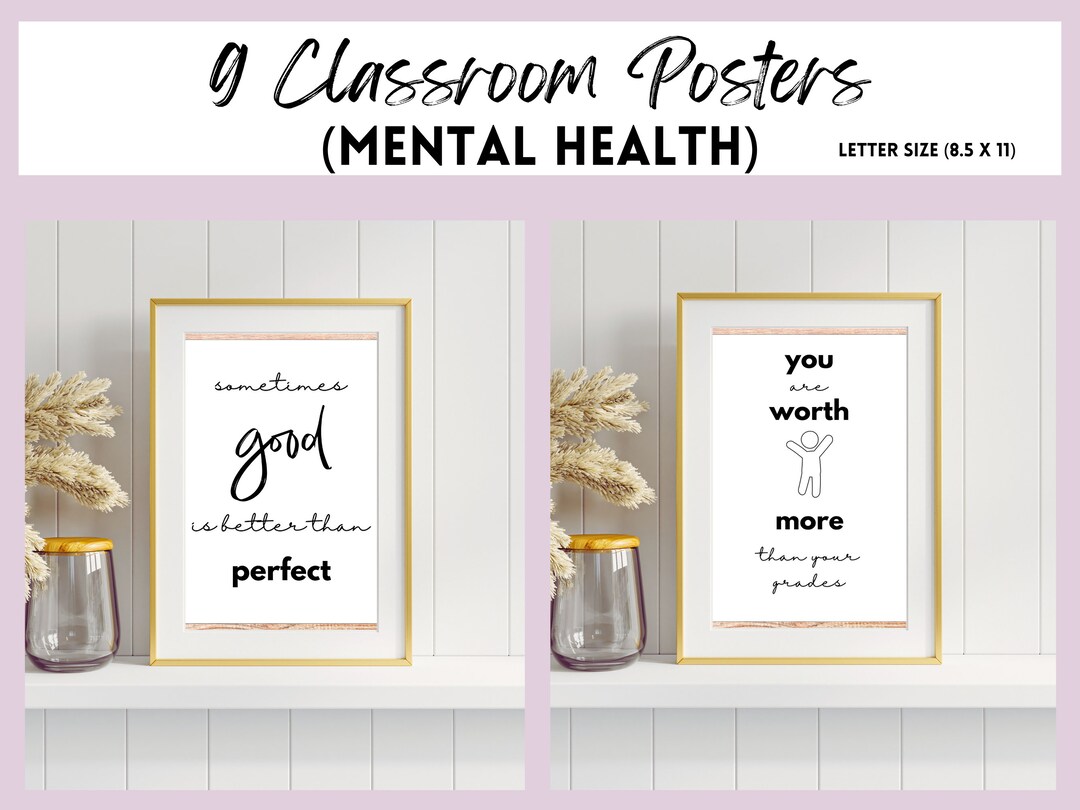 Classroom Posters for Mental Health and Resilience, Growth Mindset ...