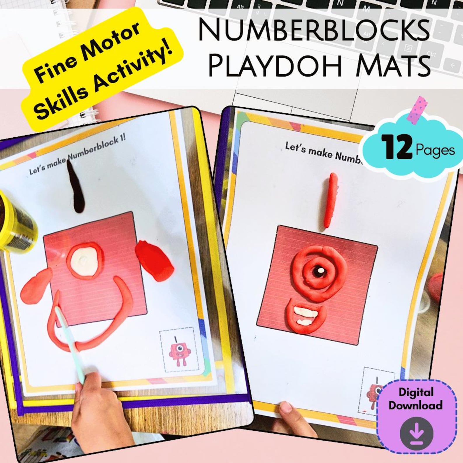 Numberblocks Playdough Mats: Fine Motor Skills Activity (digital ...