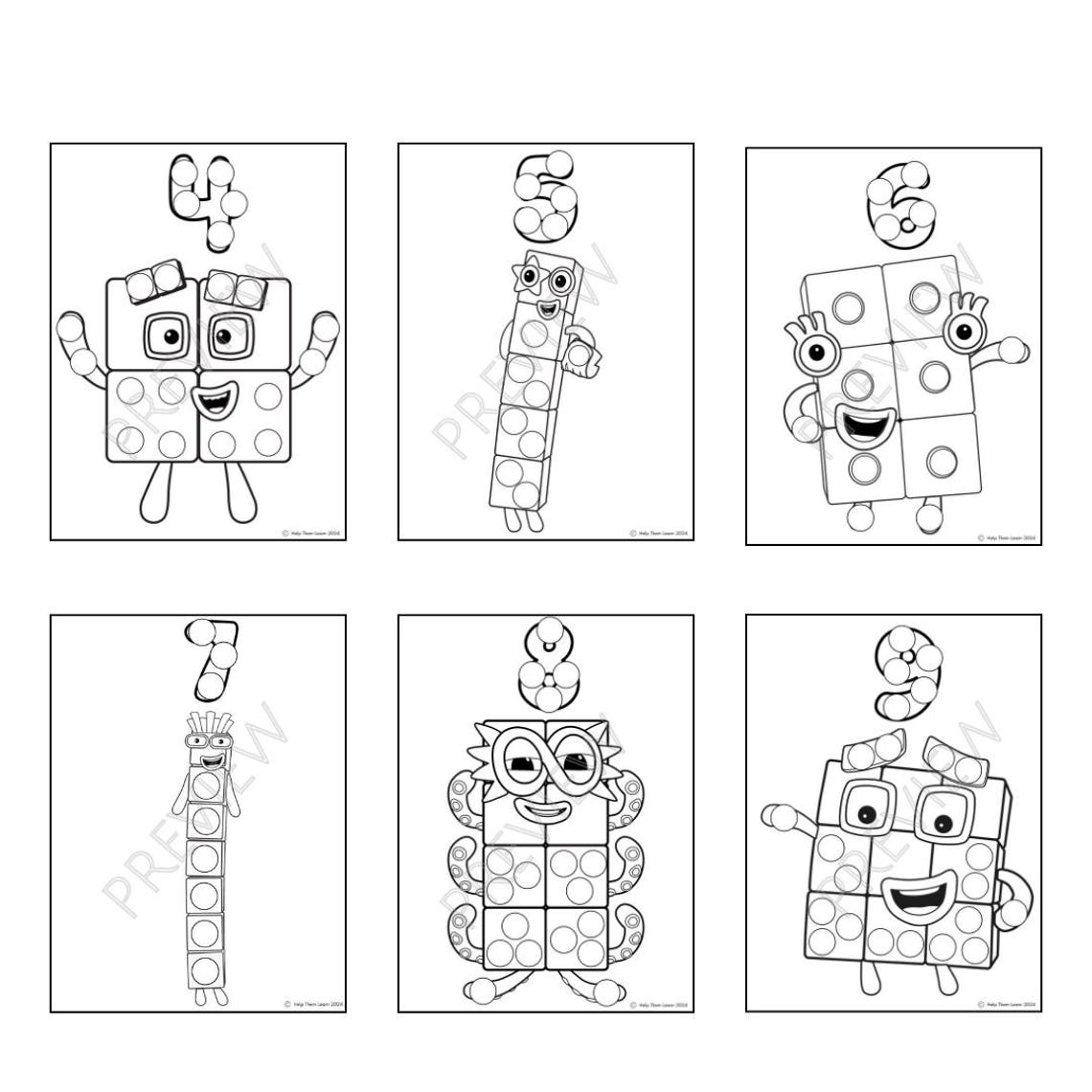 Numberblocks Dot Marker/sticker Printable Worksheets 1-10 (8.5 X 11 ...