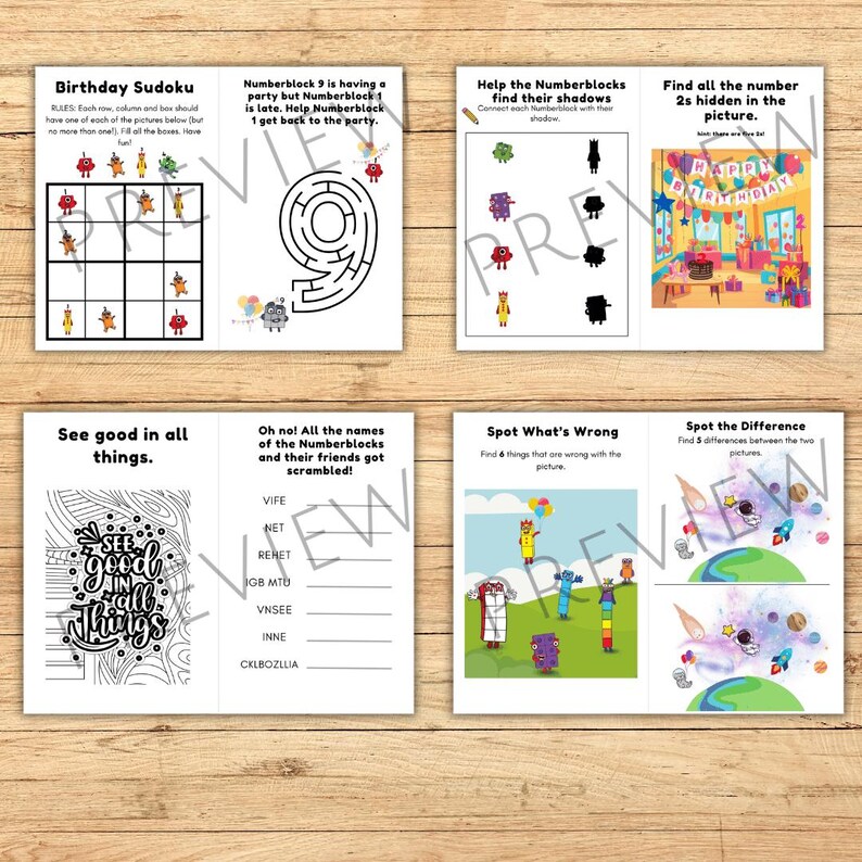 Numberblocks Birthday Activity Book With Coloring Pages, Word Search ...