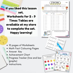 Bluey Themed 0, 1 and 10 Times Table Multiplication Guided Lesson no ...