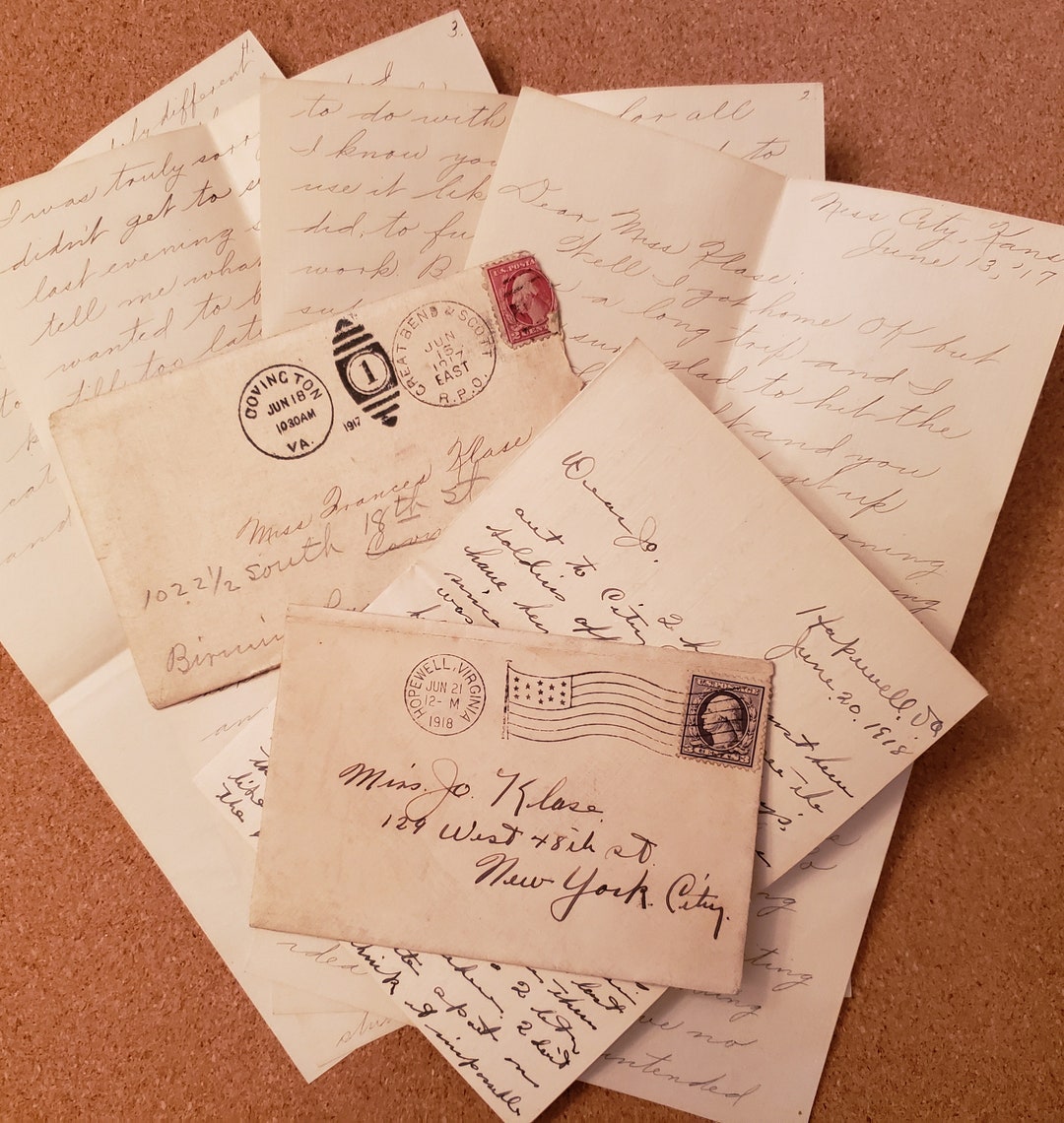 Vintage Hand Written Letters 1917-1918 - Etsy