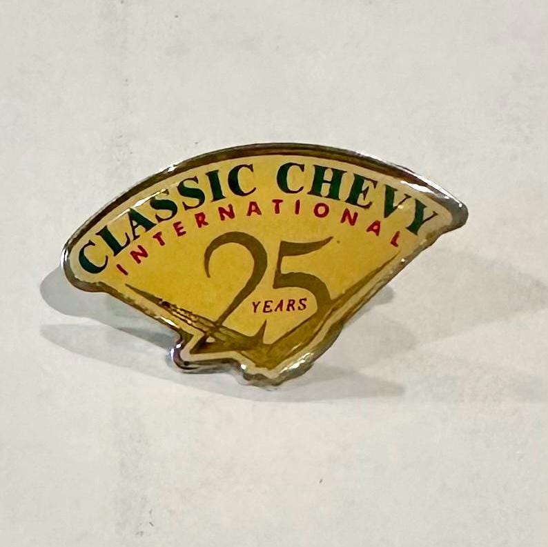 Classic Chevy International 25 Year Anniversary Car Enamel Lapel Hat ...