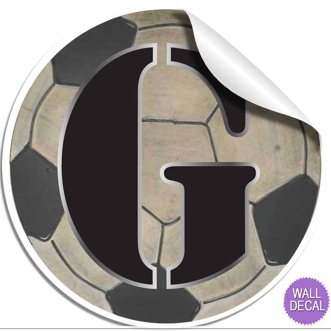 Alphabet Letter Soccer Ball Name Wall Sticker Decal Letters | Etsy