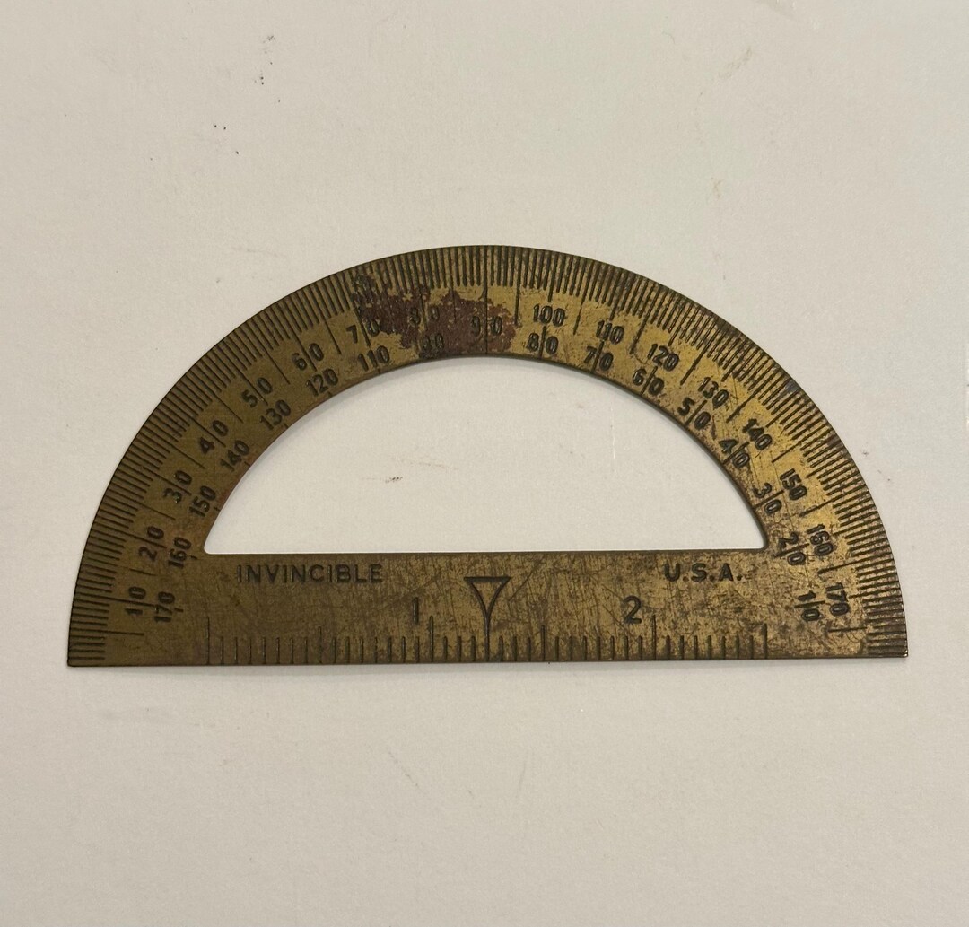 Vintage Brass Protractor Invincible USA Machinist Lathe Drafting ...