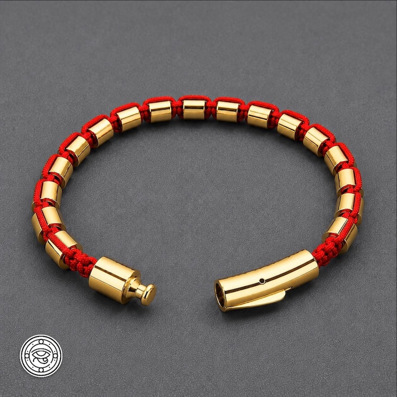 Gold & Silver Red String Protection Bracelet, Never Fade Beads, Modern ...