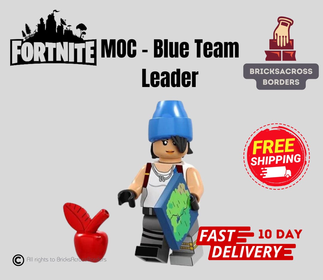 MOC Blue Team Leader Mini-fig Building Blocks bricksacrossborders - Etsy