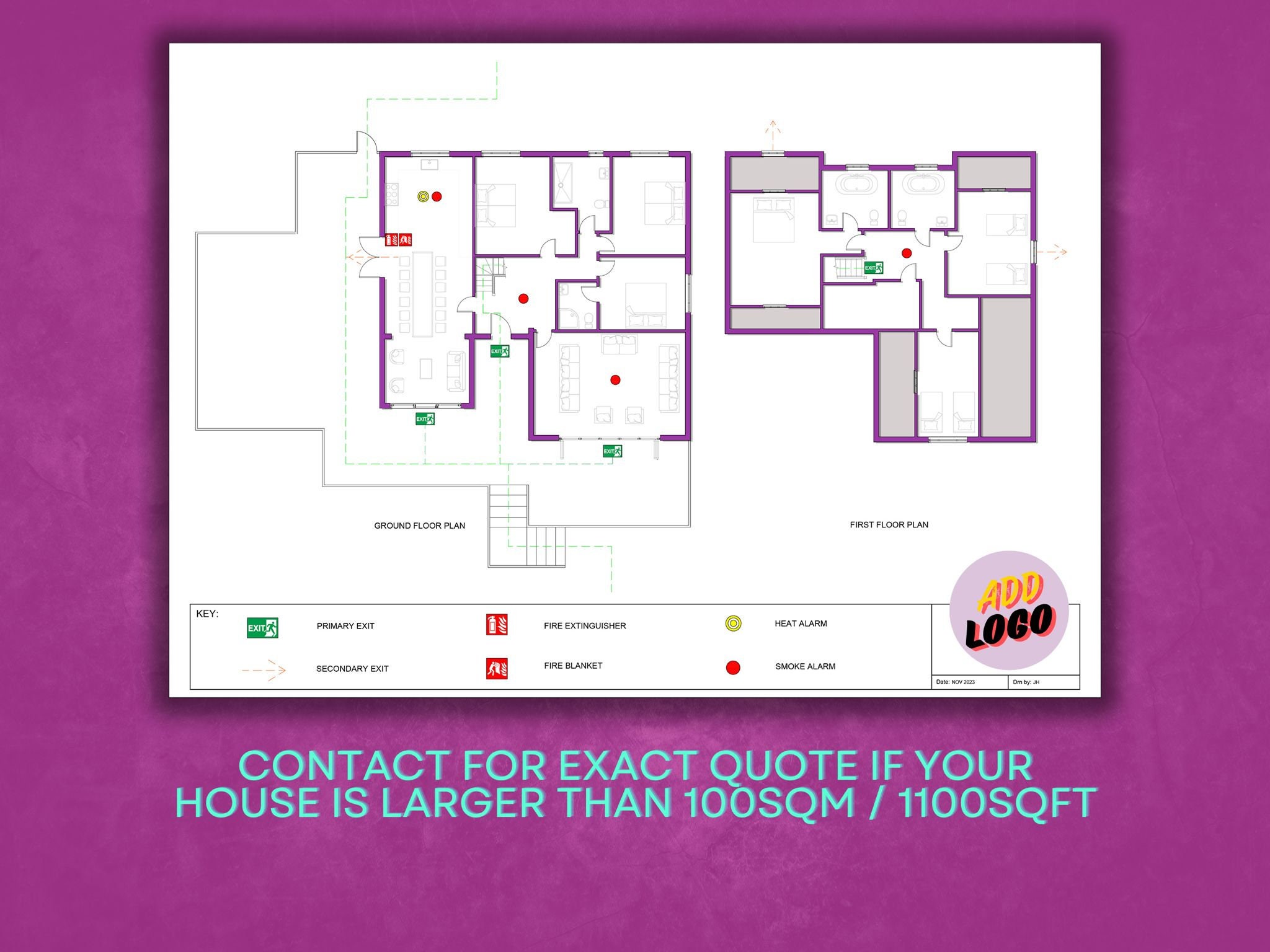 Bespoke Fire Evacuation Plan - Etsy