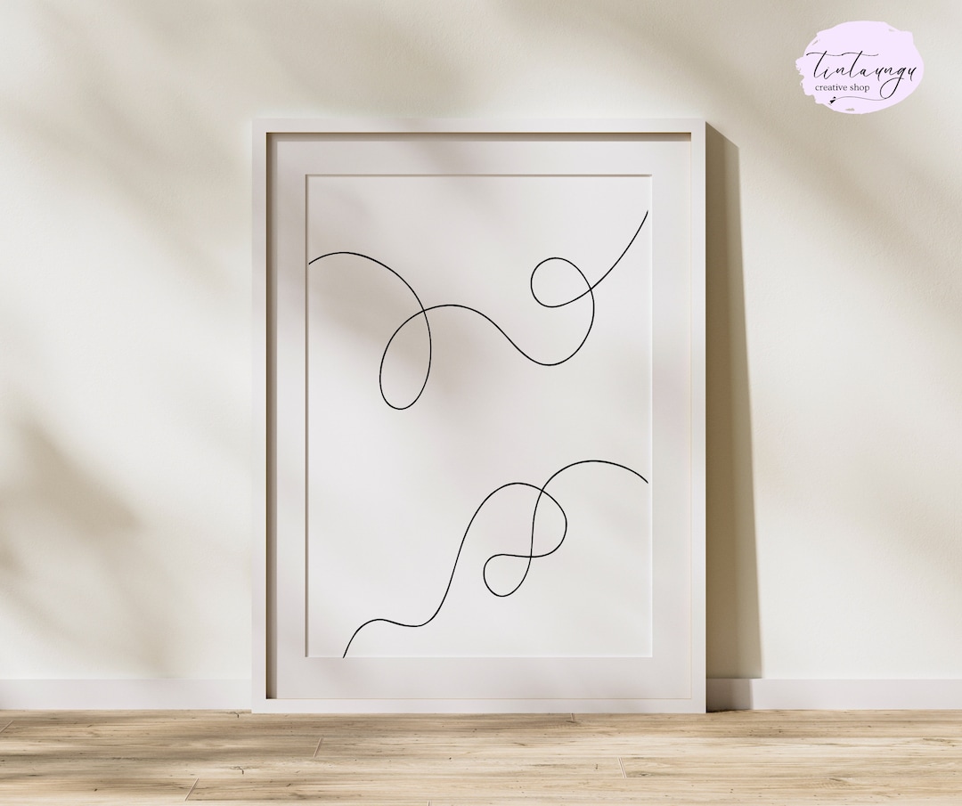 Fine Line Art Printable for Home or Office Decor, Minimalist Modern ...