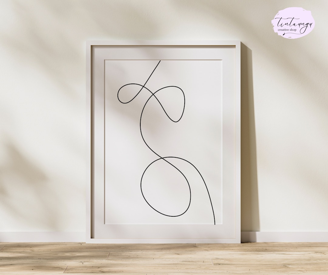 Fine Line Art Printable for Home or Office Decor, Minimalist Modern ...