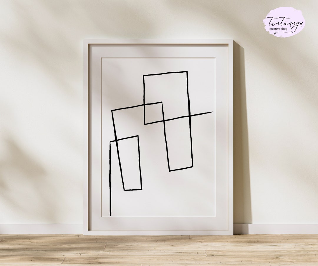 Fine Line Art Printable Home Office Decor Minimalist Modern One Line ...