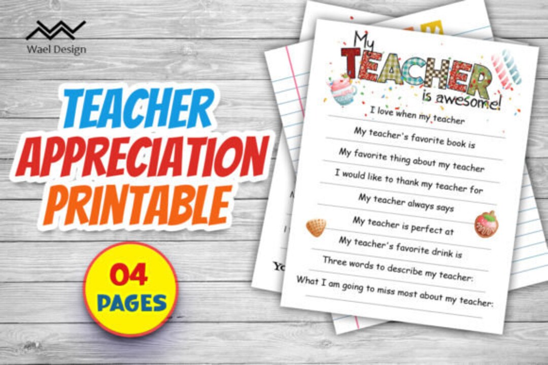 Teacher Appreciation Printable Gift - Etsy