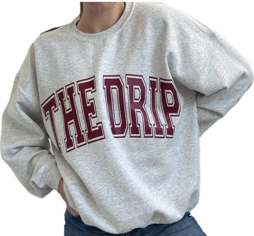 The Drip (dripping Springs) Midweight Cotton Blend Oversized Crewneck ...