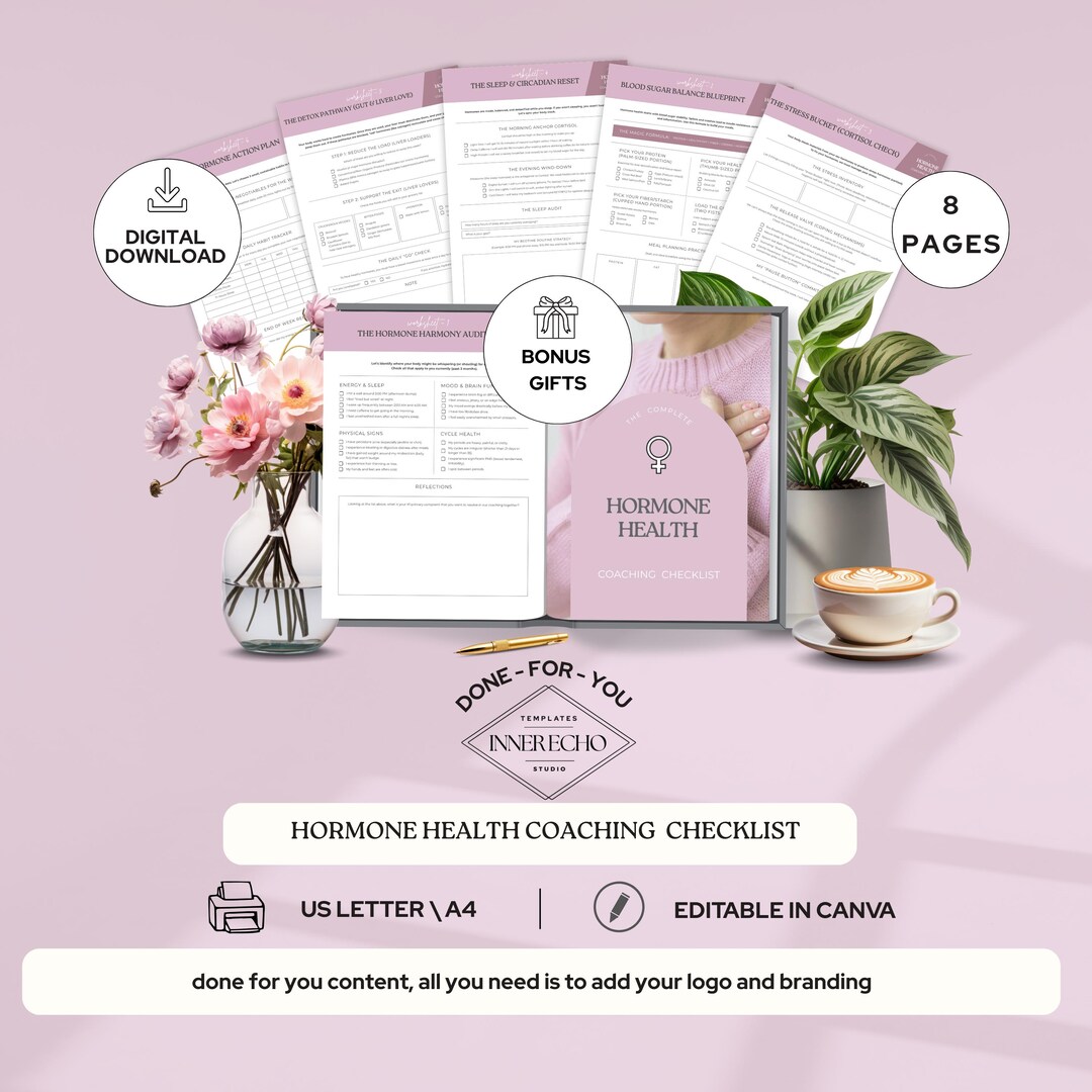 Hormone Health Coaching Worksheets Canva Editable, Coaches,wellness ...