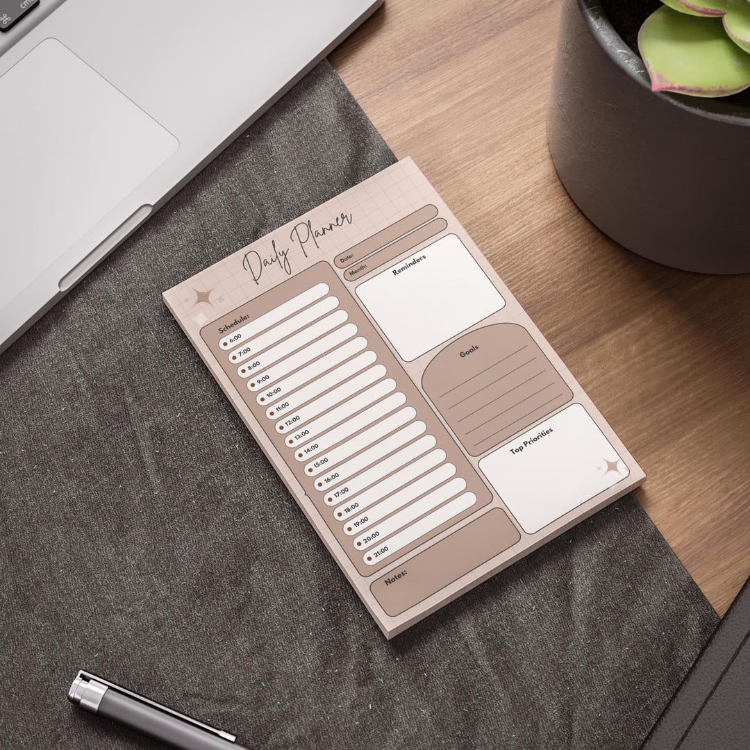 Mocha Minimalist Notepad, Aesthetic Desk Accessories,post It Note Pad ...