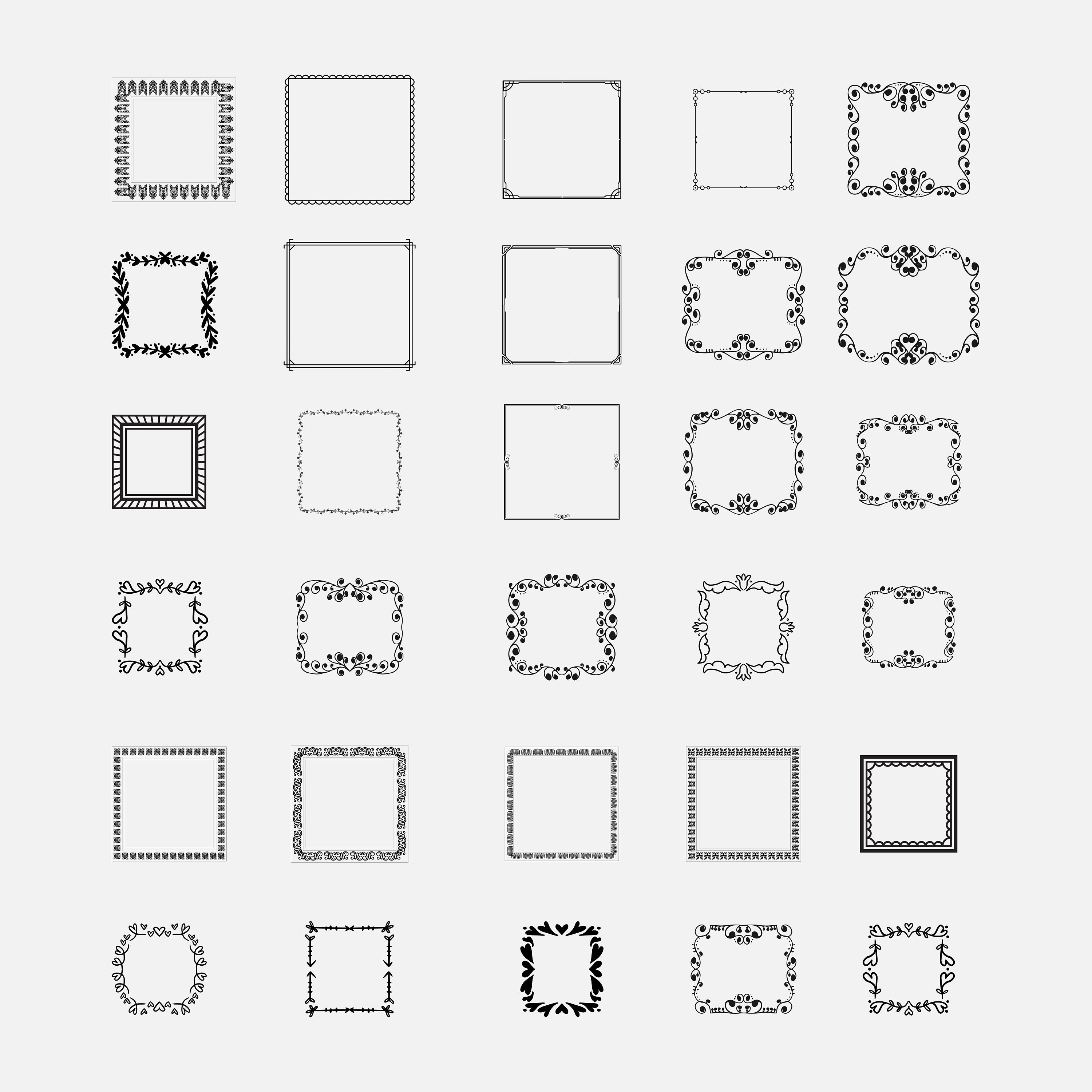 Square Frame Svg, Square Frame PNG Bundle, Square Clipart, Frame Svg ...