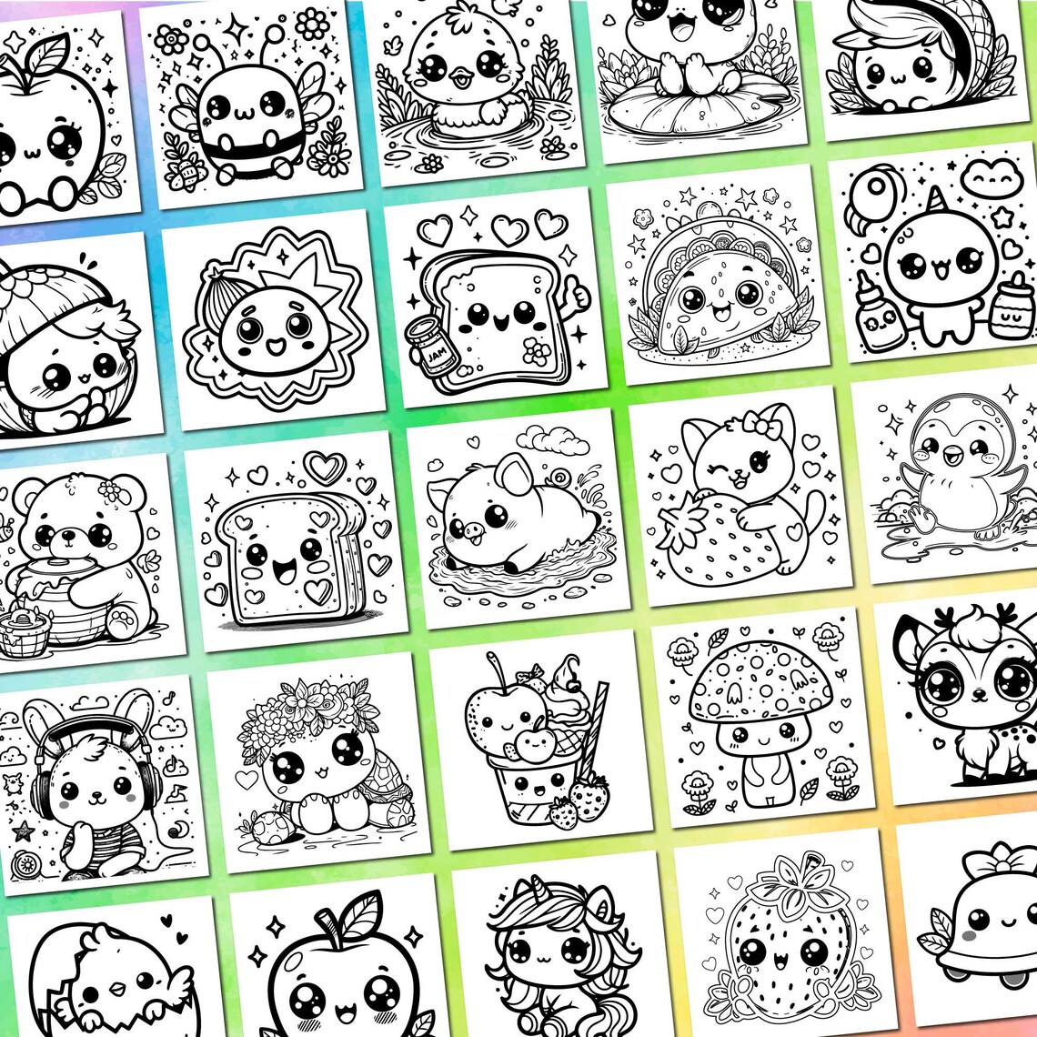 Cute Kawaii Coloring Pages, Coloring Pages Activity for Kids, Printable ...