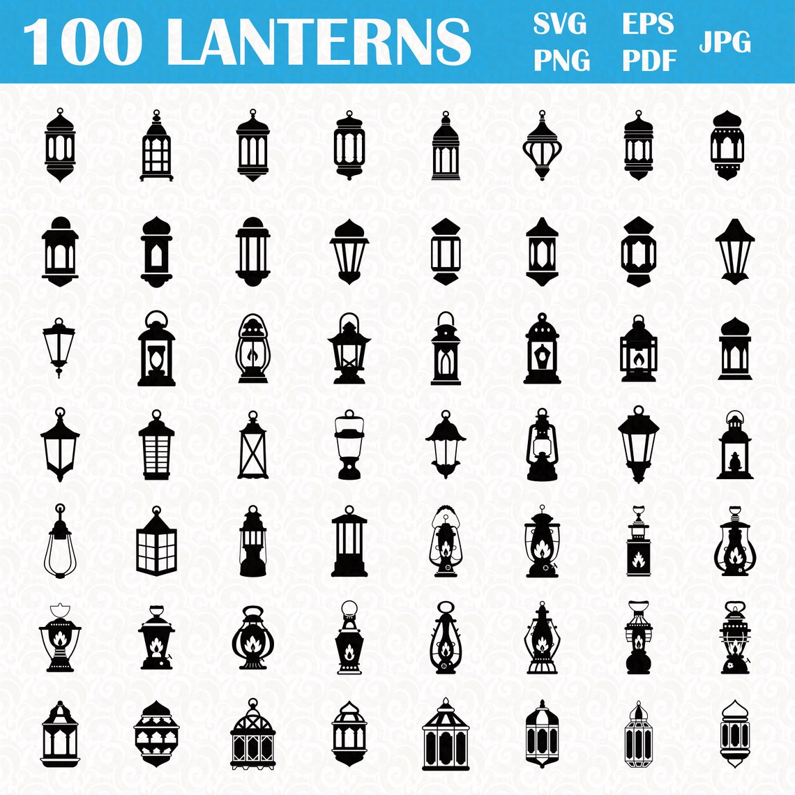Lantern Svg Bundles, Lantern Svg Files, Lantern PNG, Lantern Silhouette ...