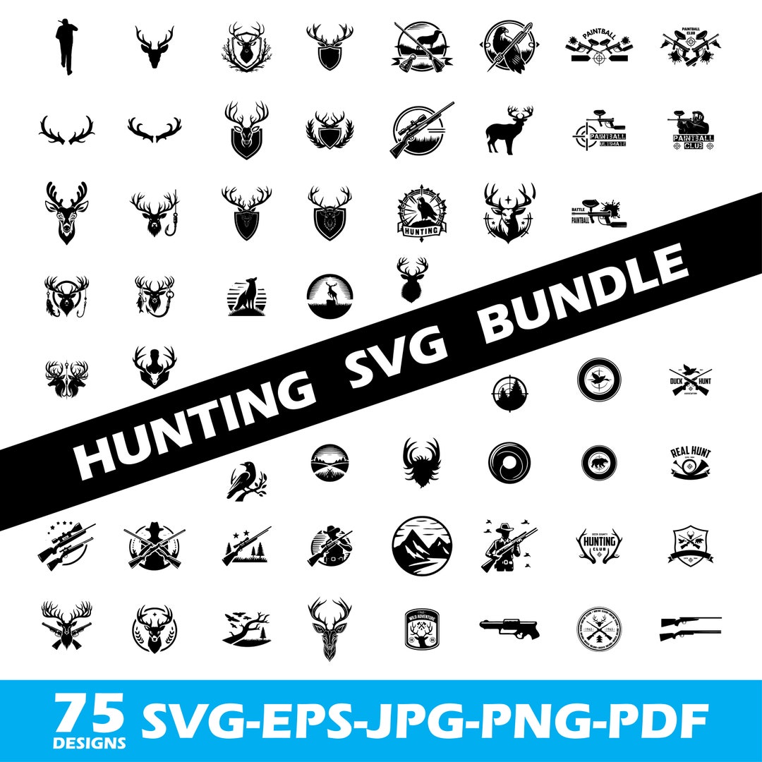 Hunting Svg Bundles, Deer Hunting Svg, Hunting Clipart, Hunting Cut ...