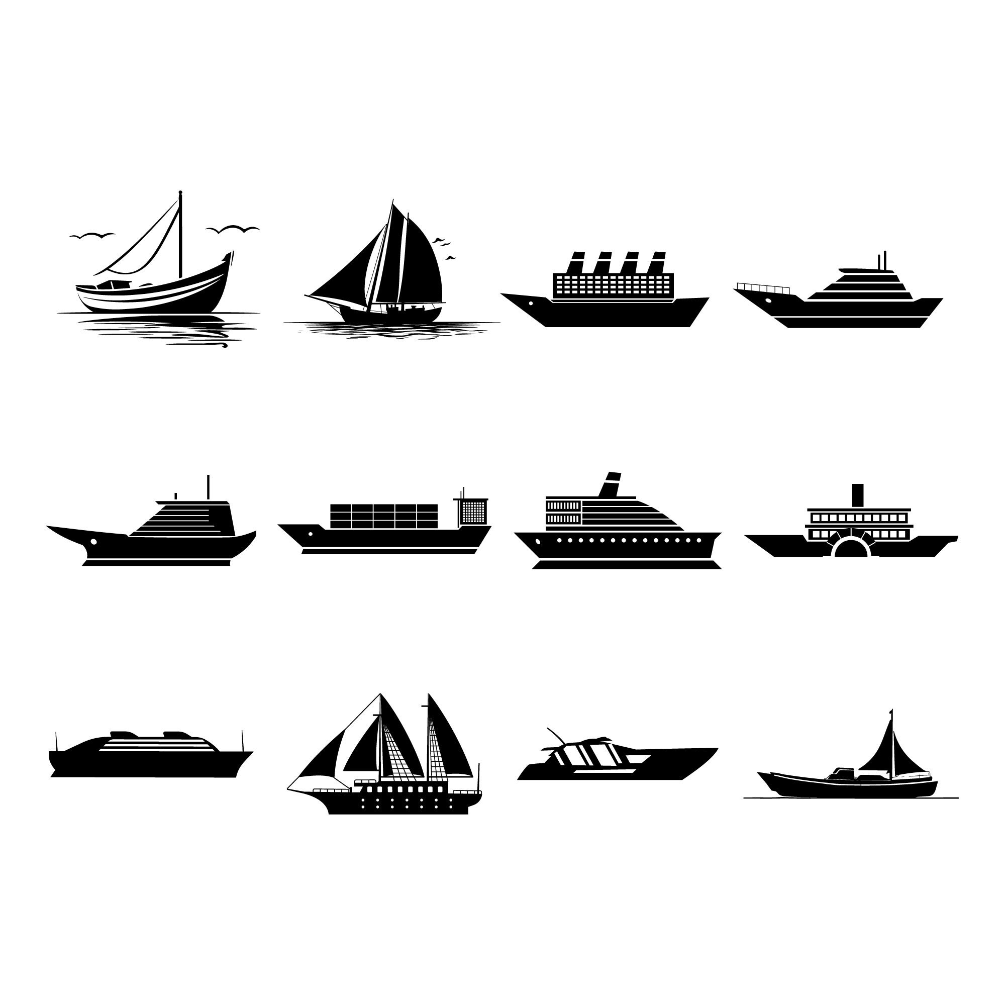 Boat Svg Bundles, Sail Boat Svg Bundles, Speedboat Svg, Ship Boat Svg ...