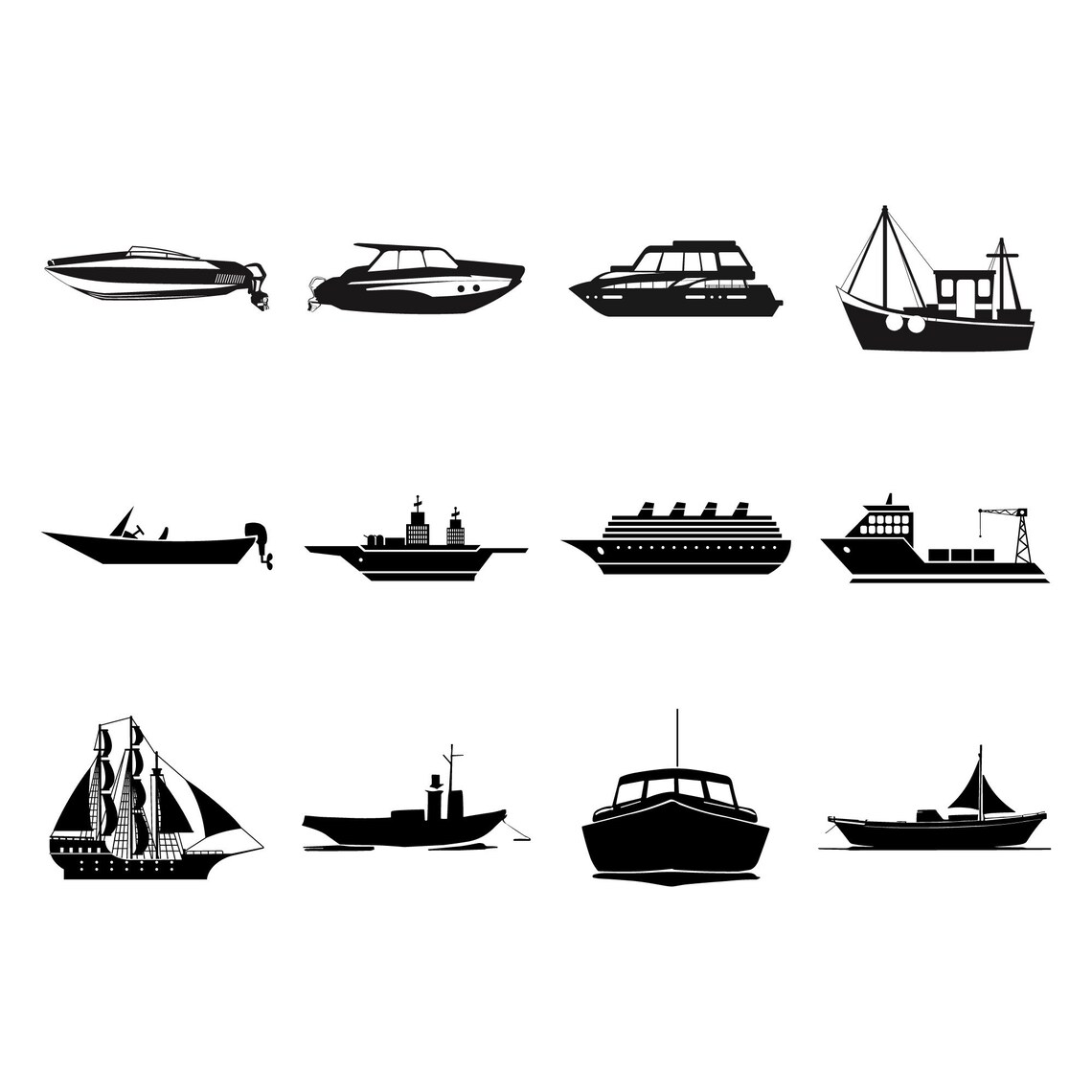 Boat Svg Bundles, Sail Boat Svg Bundles, Speedboat Svg, Ship Boat Svg ...