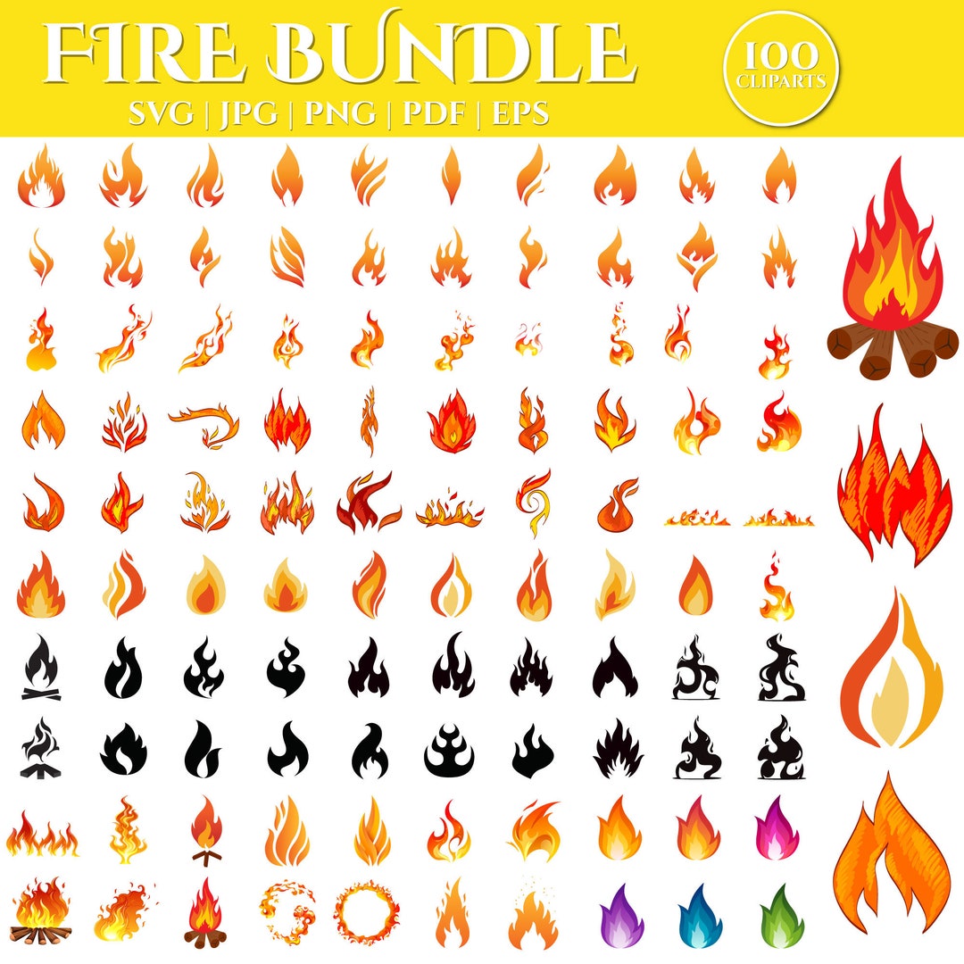 Fire Svg Bundles, Fire Clipart, Fire Flames Svg, Flames Frame Svg, Fire PNG, Fire EPS, Fire PNG ...