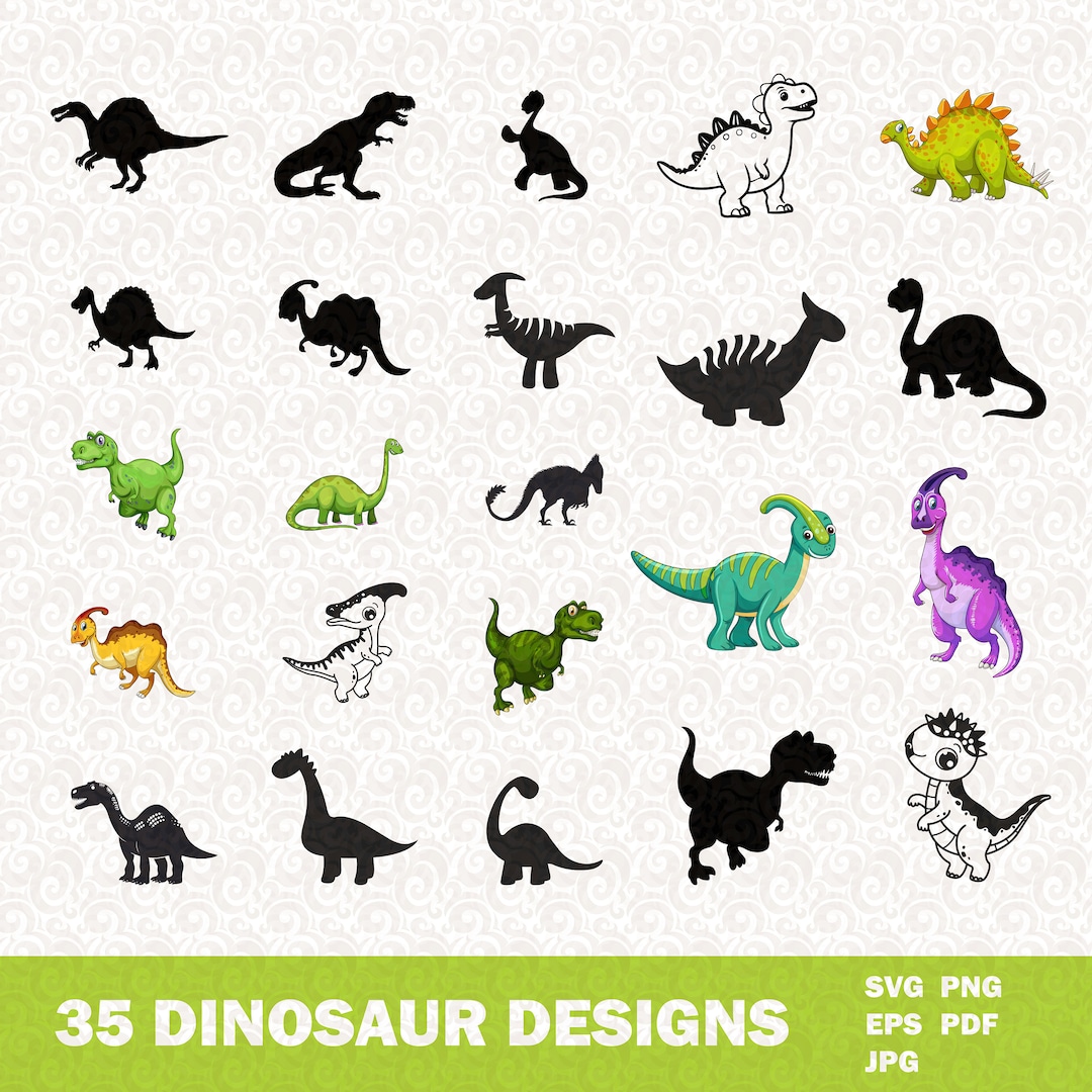 Dinosaur Svg Bundles, Dinosaur PNG Bundles, Dainosaur Clipart, Jurassic ...
