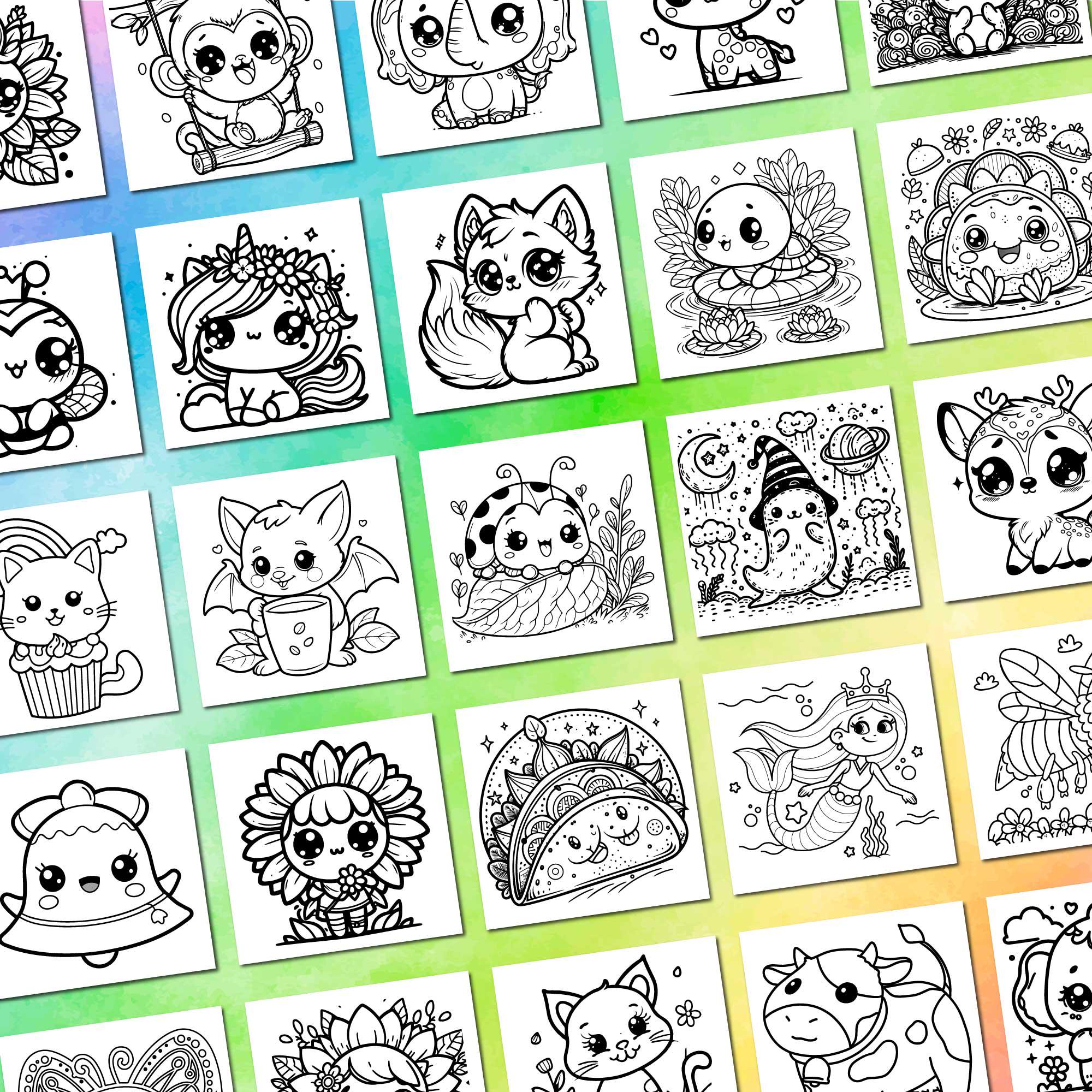 Cute Kawaii Coloring Pages, Coloring Pages Activity for Kids, Printable ...