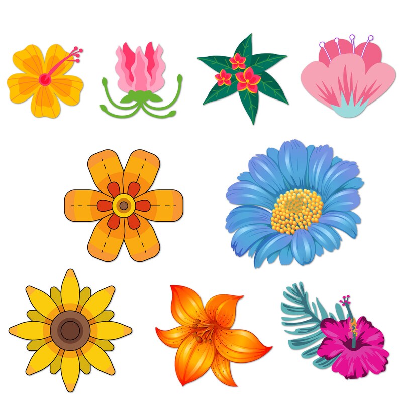 Flower Bundle Svg, 75 Flower Svg, Flower and Leaves Clip Art, Flower ...