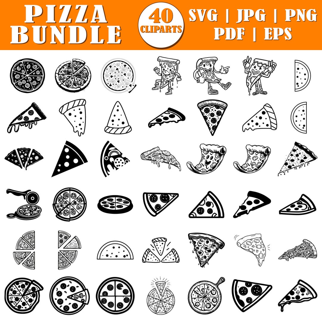 Cute Pizza Svg Bundles, Pizza Slice Svg Bundles, Pizza Clipart, Pizza ...