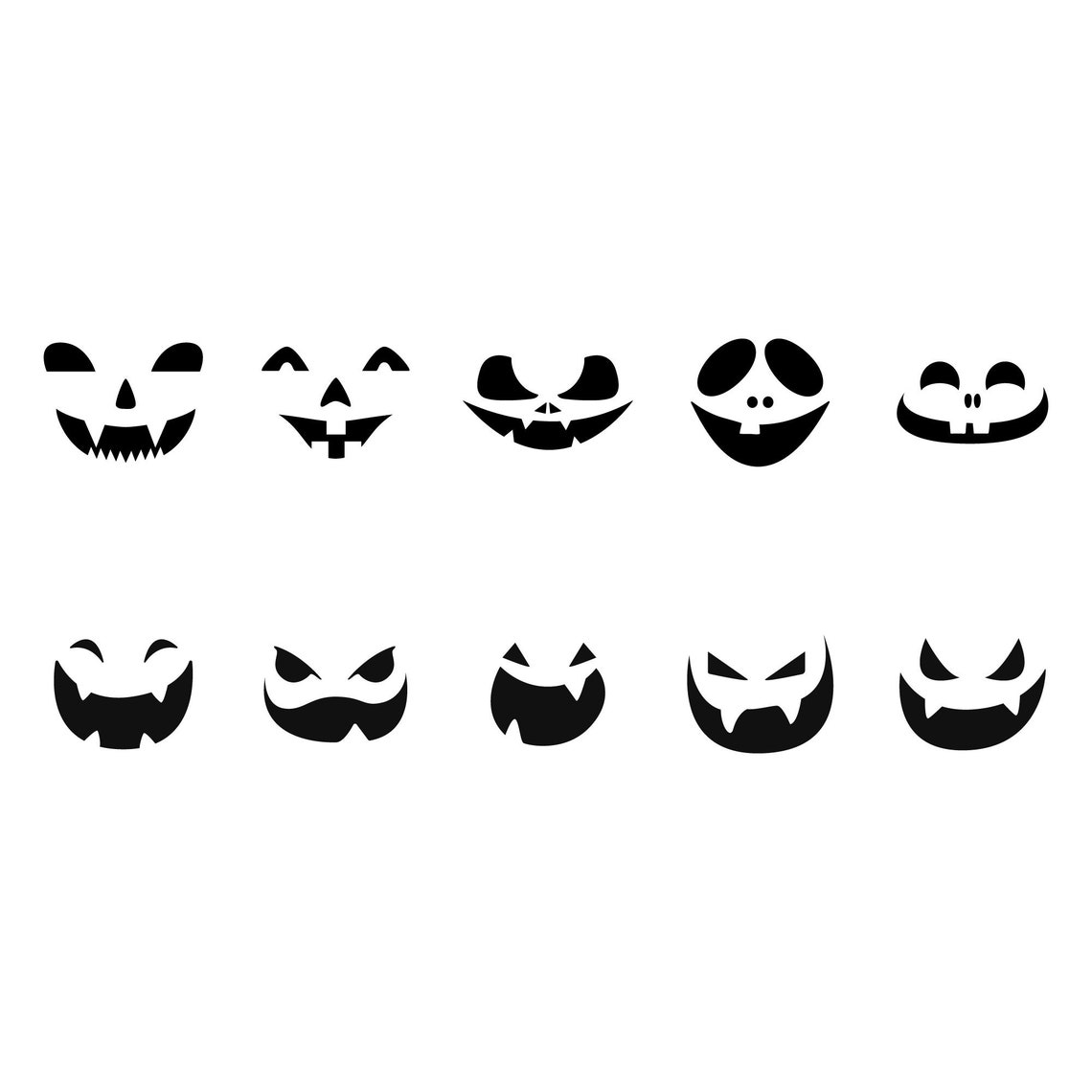 Halloween Faces Svg Bundles, Pumkin Face Svg, Scary Faces Svg Bundles ...