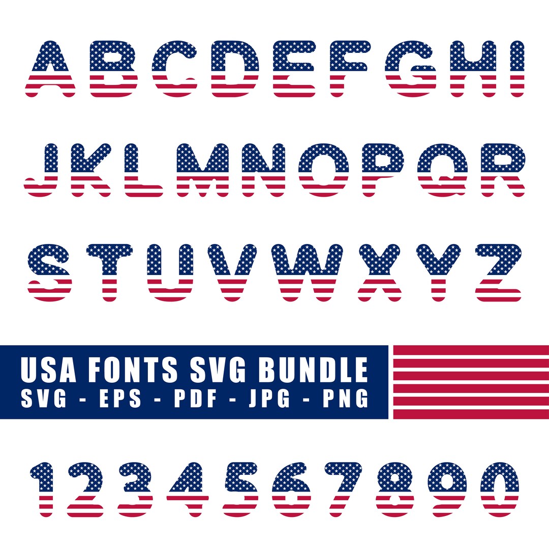 USA Flag Alphabet Svg Bundles, Usa Alphabet Png, Usa Flag Doodle, Usa ...