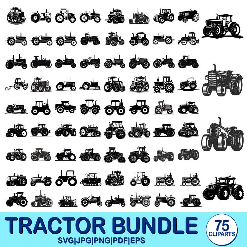 Farmhouse Tractors Svg, Tractors PNG for Prints, Tractors Clipart ...