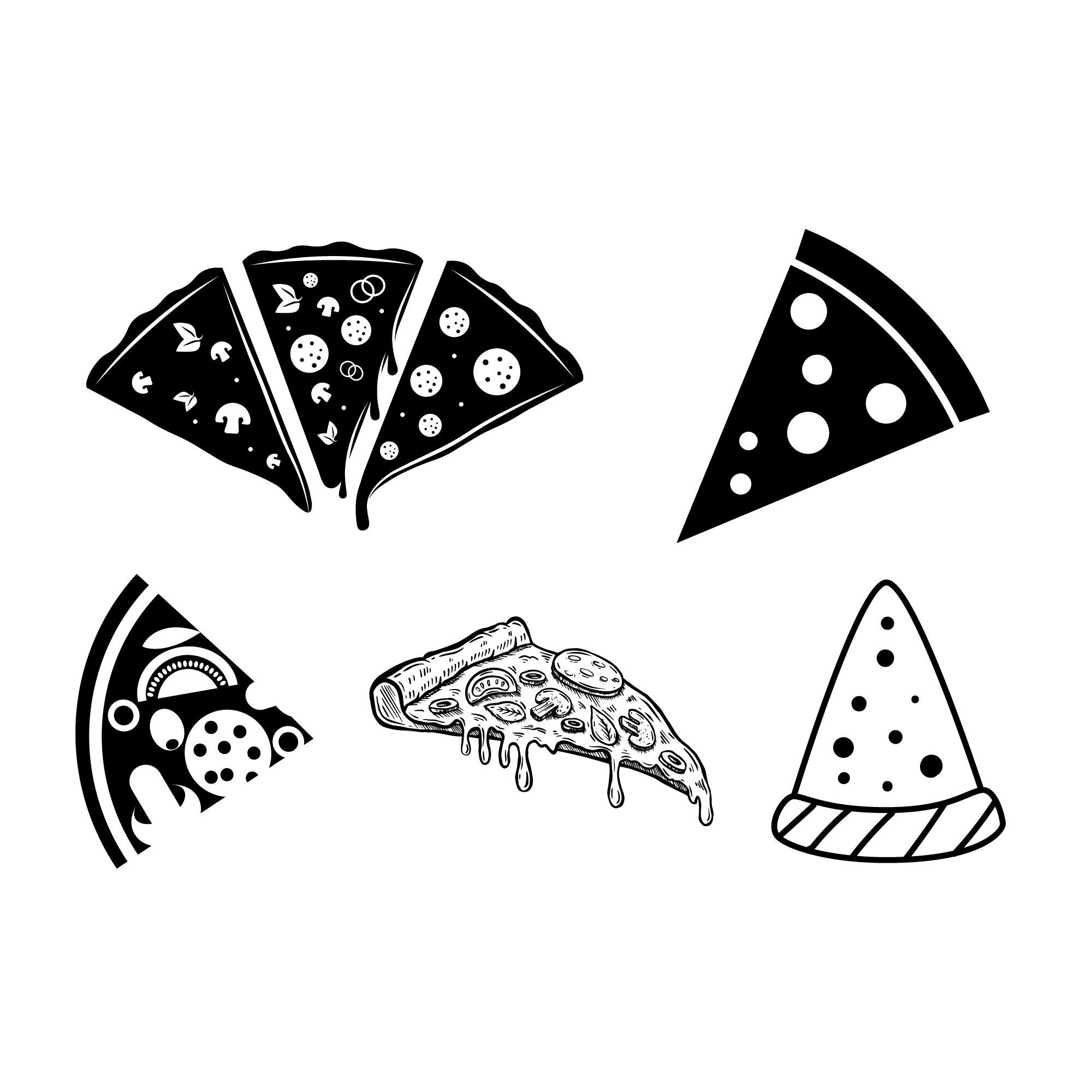 Cute Pizza Svg Bundles, Pizza Slice Svg Bundles, Pizza Clipart, Pizza ...
