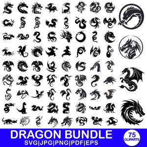 Dragon Svg Bundles, Dragon PNG, Dragom Clipart, Dragon Svg Cut Files ...