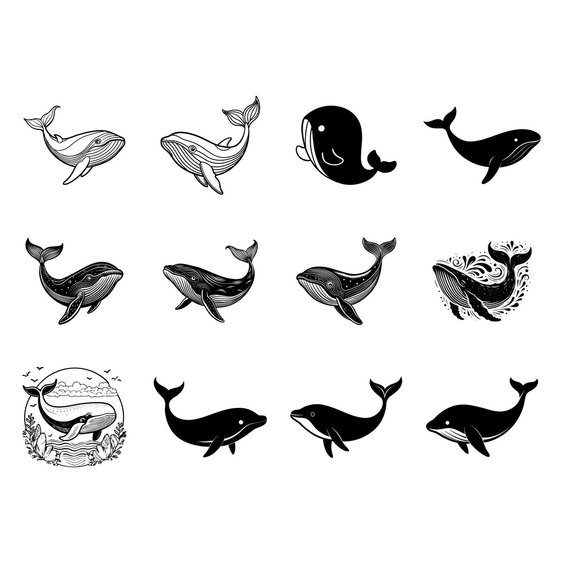 Whales Svg Bundles, Sea Whales Svg, Ocean Whales Svg, Whales PNG ...