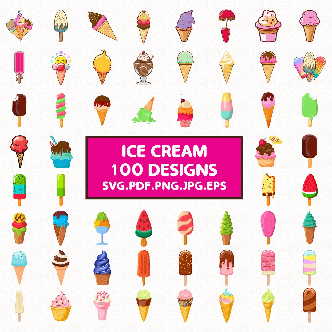 Ice Cream Svg Bundles, Ice Cream Clipart, Ice Cream PNG for Printing ...