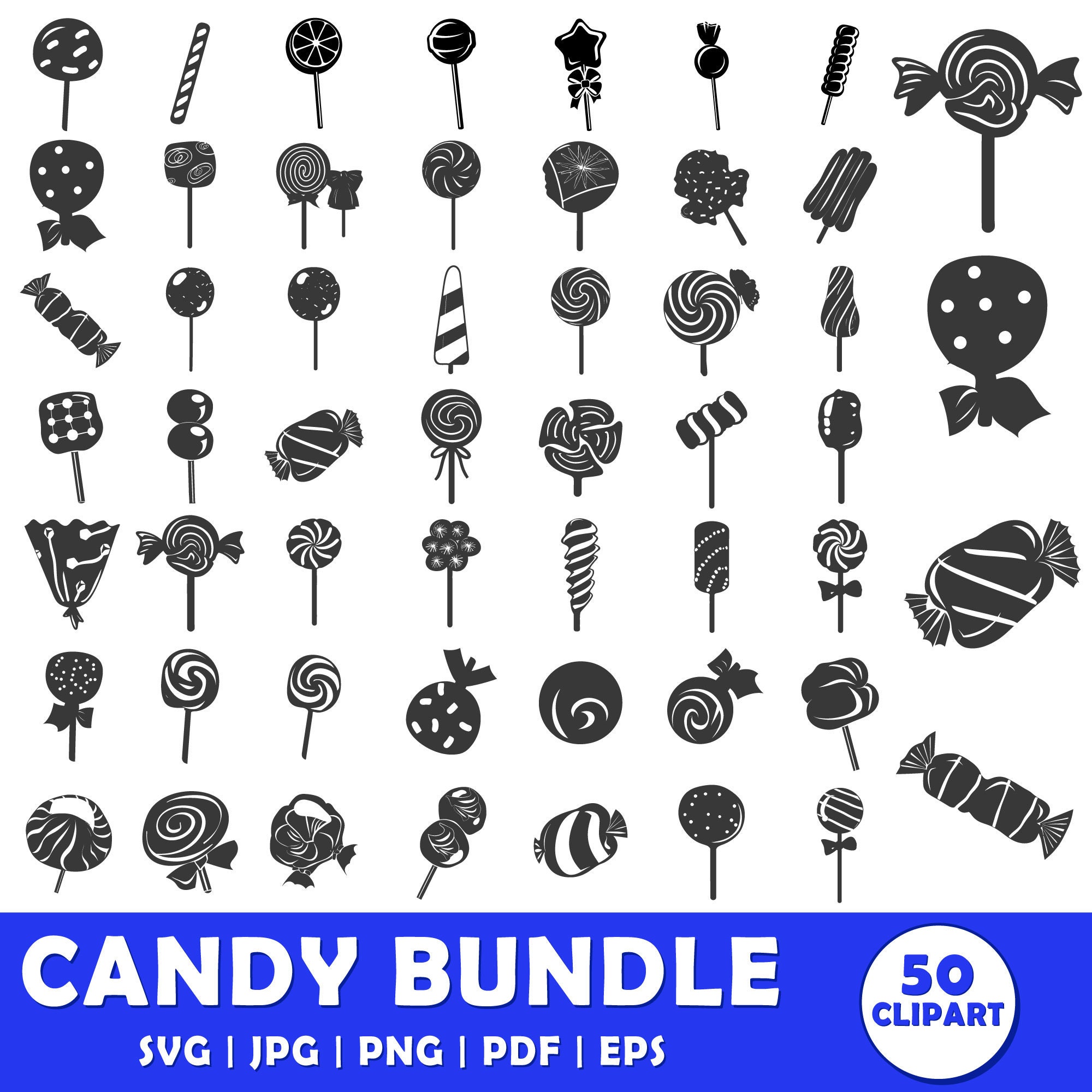 Candy Svg Bundles, Lollipop Svg, Sweets Svg, Candy Vector, Candy Svg ...