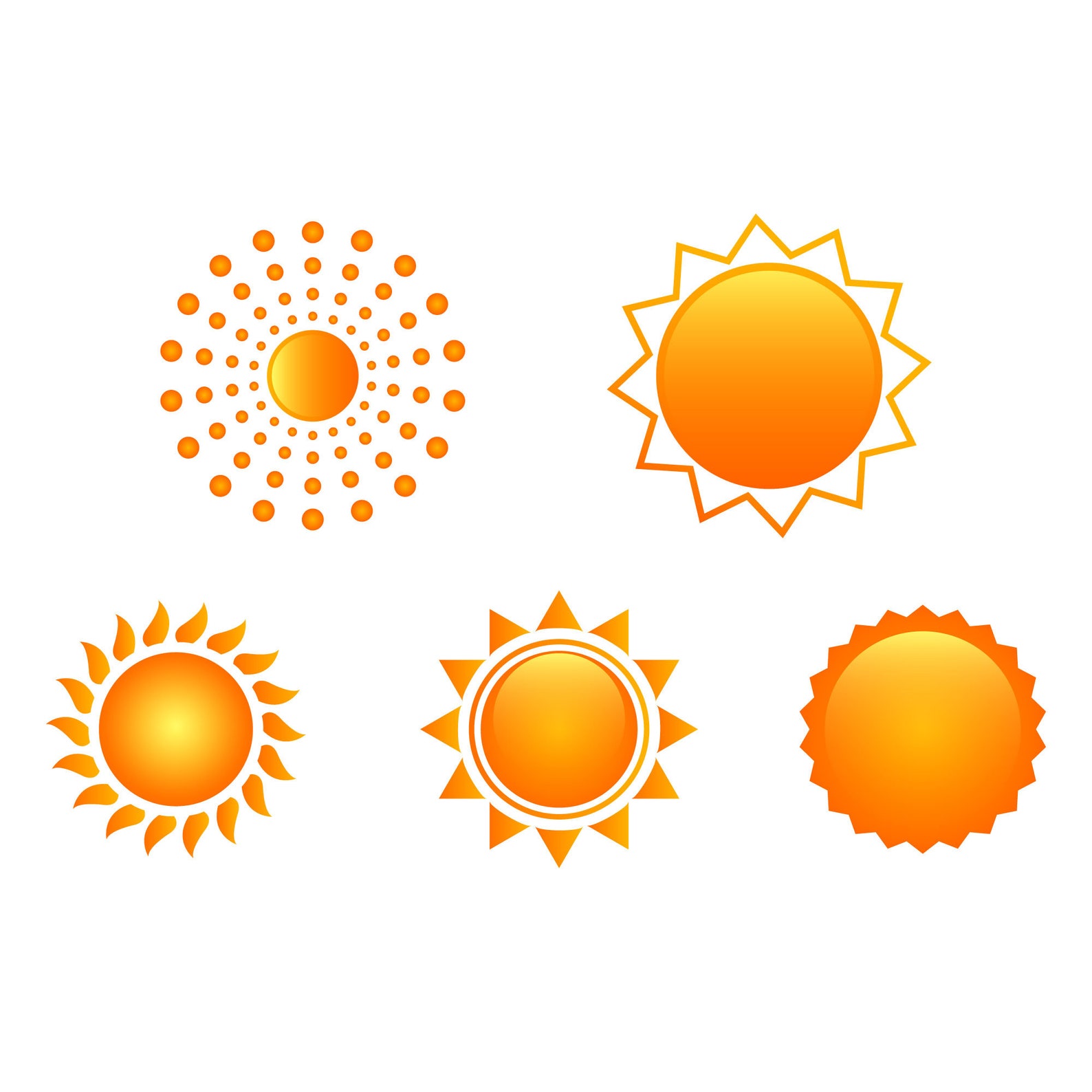 Cute Sun Svg Bundles,hot Summer Sun Svg Bundles, Summer Sun Svg, Sunset ...