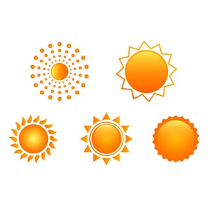 Cute Sun Svg Bundles,hot Summer Sun Svg Bundles, Summer Sun Svg, Sunset ...