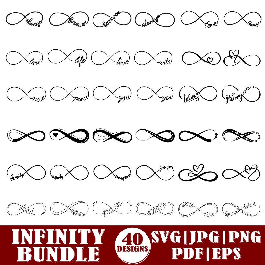 Infinity Symbol Svg Bundles, Cute Infinity Svg Clipart, Infinity PNG ...