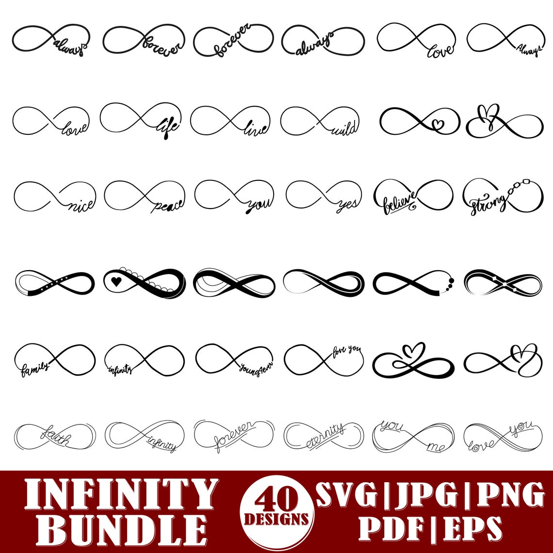 Infinity Symbol Svg Bundles, Cute Infinity Svg Clipart, Infinity PNG ...