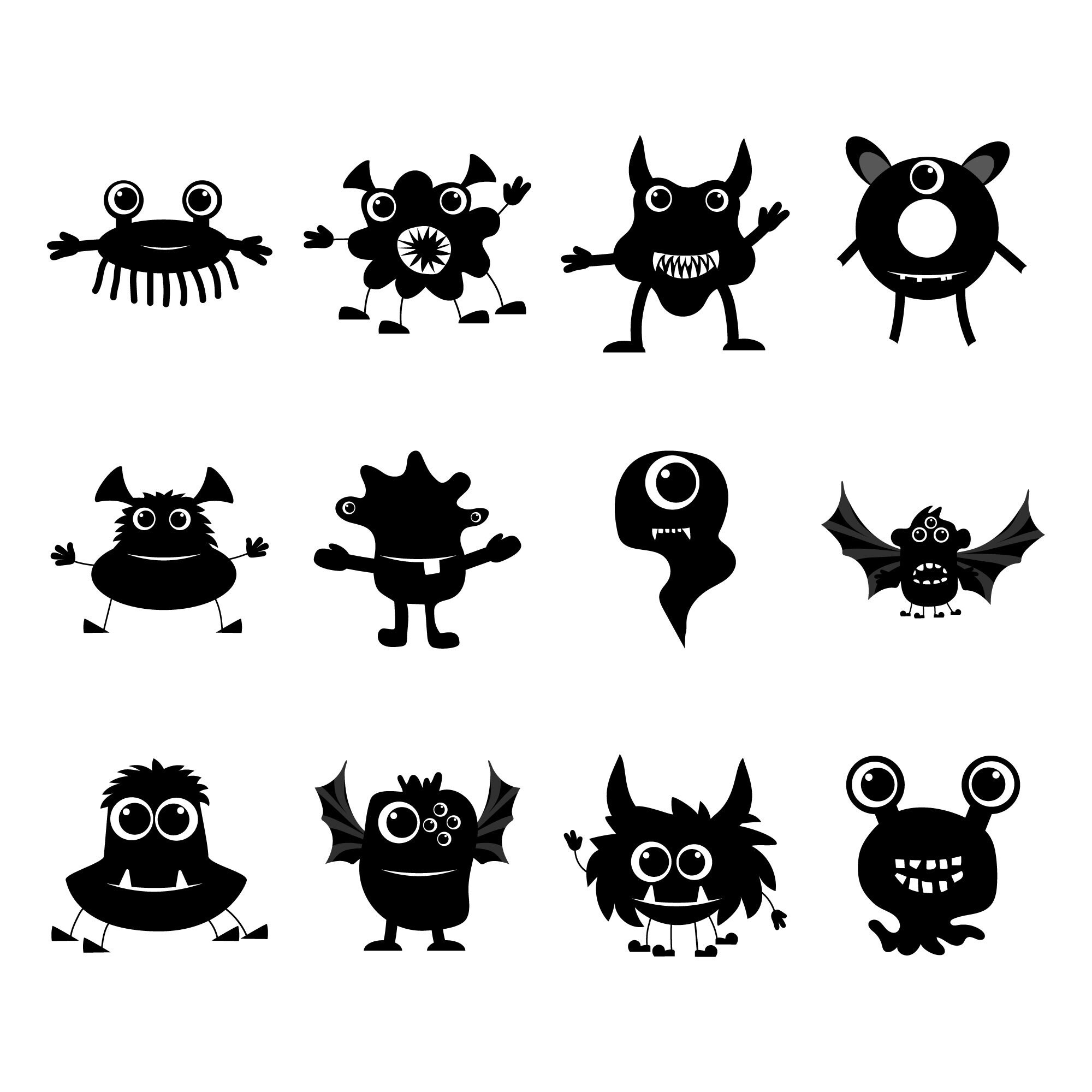 Monster Svg Bundles, Moster Clipart, Monster PNG, Monster Designs, One ...