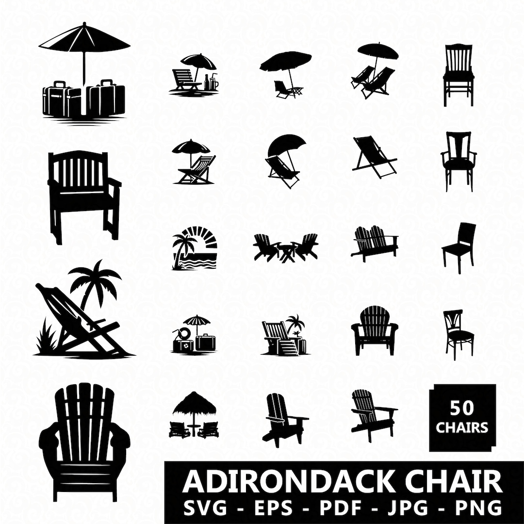 Cute Chair Svg Bundles, Chair Clipart, Beach Chair, Vacation Chair Svg ...
